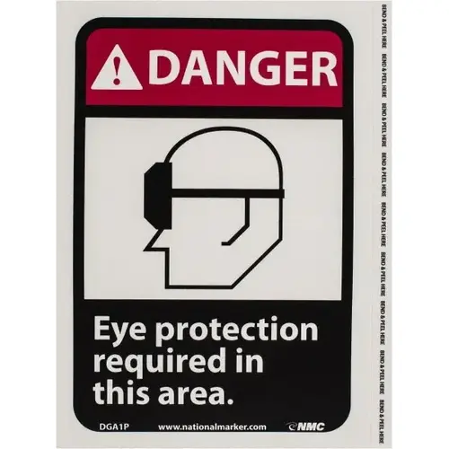 Accuform DGA1P Accident Prevention Sign: Rectangle, "Danger, EYE ...