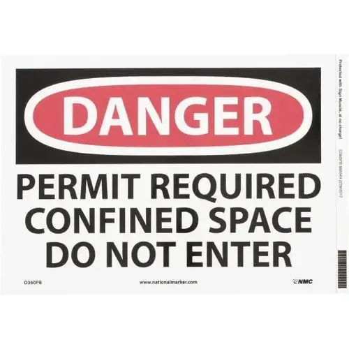 Accuform D360PB Accident Prevention Sign: Rectangle, "Danger, PERMIT ...