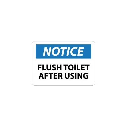 Accuform N275AB Sign: Rectangle, "Notice - Flush Toilet After Using ...