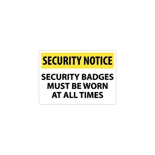 Accuform SN16RC Security & Admittance Sign: Rectangle, "Notice ...