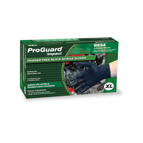 PRO-GUARD 8654S PRO-GUARD NITRILE GLOVES BLACK POWDER FREE