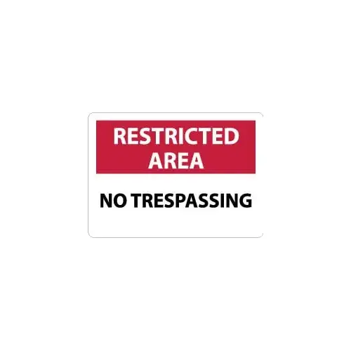 Accuform RA21AB Security & Admittance Sign: Rectangle, "NO TRESPASSING ...