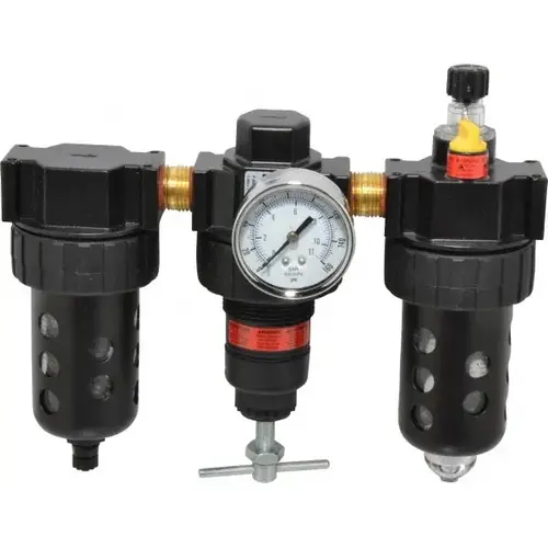 Parker 16A3C00009 FRL Combination Unit: 1/2 NPT, Intermediate, 3 Pc ...