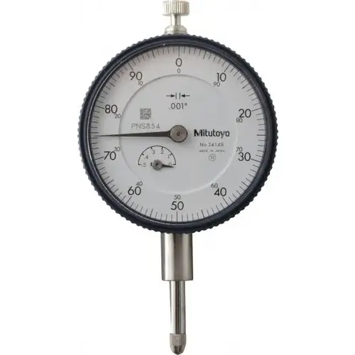 MITUTOYO 2414A Dial Drop Indicator: 0.5" Range, 0-100 Dial Reading, 0.001" Graduation, 2-1/4 ...