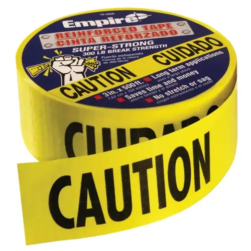 Empire Level 76-0600 Safety Barricade Tape, 3 in x 500 ft, Yellow, Caution Buy Now