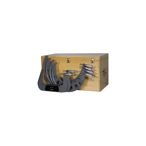 Value Collection 600-1019 Mechanical Outside Micrometer Set: 6 Pc, 6 to ...