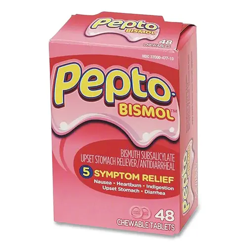Pepto Bismol 47367 Caplet, Chewable Tablet, Unflavored Buy Now