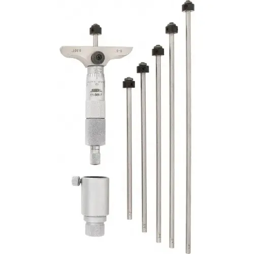 SPI 11-566-7 Mechanical Depth Micrometer: 6 inch Range, 6 Rods Buy Now