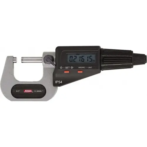 SPI MS170308011 Electronic Outside Micrometer: 8" Max, Carbide-Tipped ...
