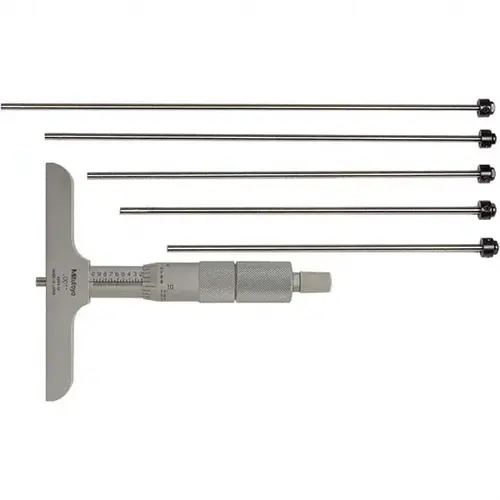 MITUTOYO 129-132CAL Mechanical Depth Micrometer: 6 inch Range, 6 Rods ...