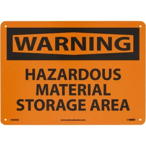 Accuform W285RB Sign: Rectangle, "Warning - Hazardous Material Storage ...