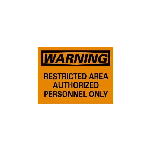 Accuform W10RB Security & Admittance Sign: Rectangle, "Warning ...