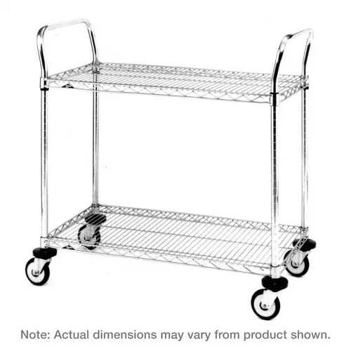 Metro MQSEC56DE Steel Security Cart: 900 lb Capacity, 2 Shelf Buy Now