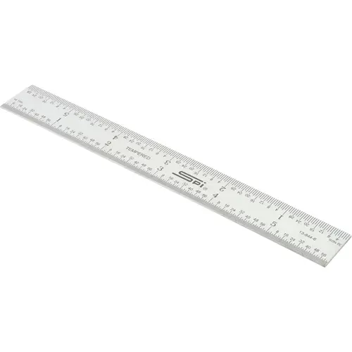 SPI 13-844-6 Steel Rule: 6" OAL, English & Metric Graduation, Rigid, 3/ ...