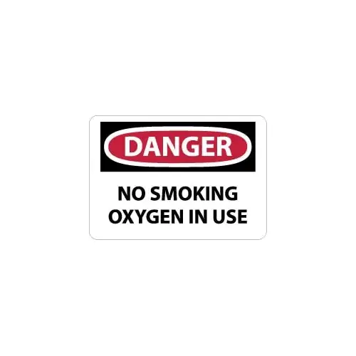 Accuform D99RB Sign: Rectangle, "Danger - No Smoking - Oxygen in Use ...