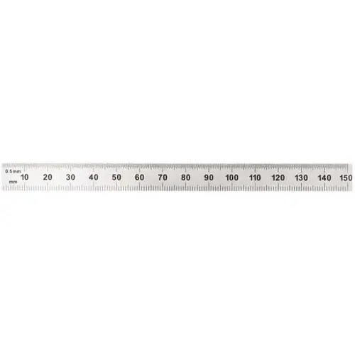 General CF649MD Steel Rule: 6" OAL, Decimal & Metric Graduation ...