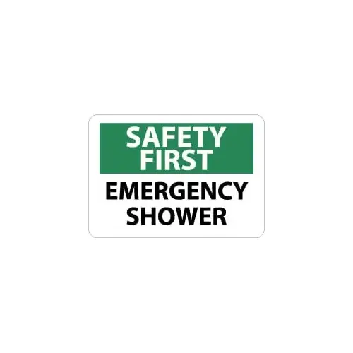 Accuform SF43PB Sign: Rectangle, "Safety First - Emergency Shower" Buy Now