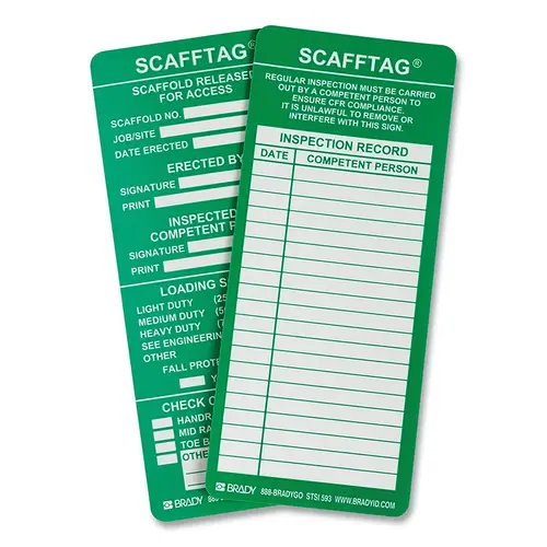 Brady 104113 ScaffTag Green Inspection Insert, 3.12 in W, Green on ...