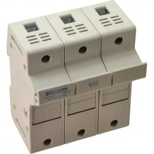 Ferraz Shawmut US3J3 3 Pole, 600 VAC/VDC, 30 Amp, DIN Rail Mount Fuse ...