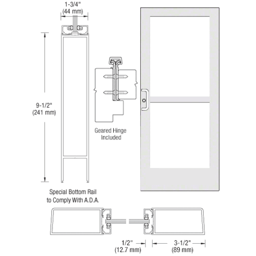 CRL-U.S. Aluminum CZ41852 White KYNAR Paint Custom Single Series 400 ...