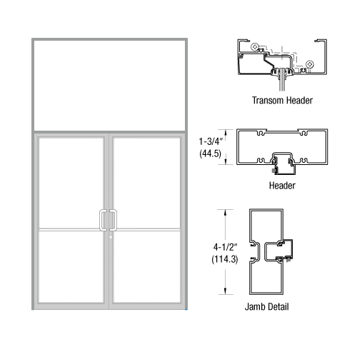 CRL-U.S. Aluminum FR62511 Custom Sized Clear Anodized Series 450 ...