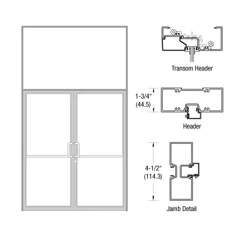 CRL-U.S. Aluminum FR62511 Custom Sized Clear Anodized Series 450 ...