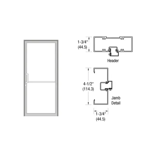CRL-U.S. Aluminum 0B41511 Custom Sized Clear Anodized Series 450 Open ...