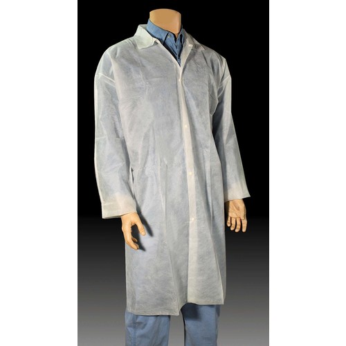 CELLUCAP 3302L LARGE POLYPROPYLENE WHITE LAB COAT