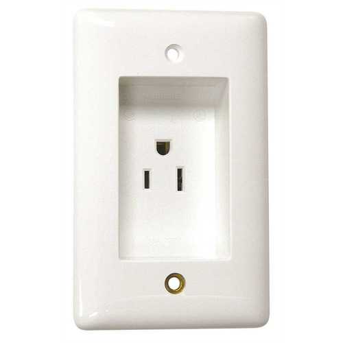 HUBBELL WIRING RR151CHWTR 15 Amp Clock TV Tamper Proof Receptacle, White