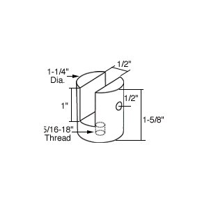 CRL SM12GM Gun Metal Slot Mount Standoff for 1/2" Panels