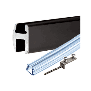 CRL SDH980BL Black Deluxe Shower Door Header Kit - 95"