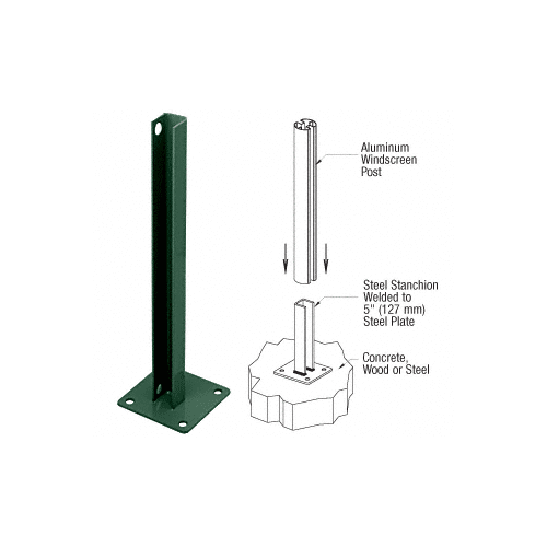 CRL PSB3BGRN AWS Forest Green 90 Degree Welded Steel Surface Mount ...