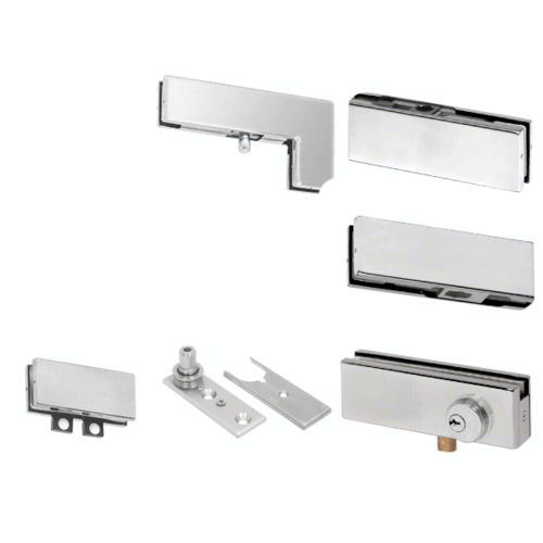 CRL PHA8LBS Brushed Stainless North American Patch Door Kit for Double ...
