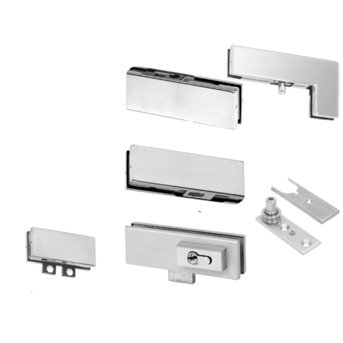 CRL PHE8LBS Brushed Stainless European Patch Door Kit for Double Doors ...