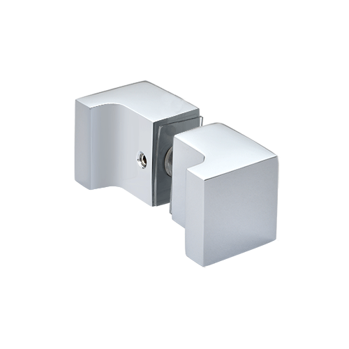 CRL SDKSQ2SC Satin Chrome Back-to-Back Square Finger Pull Knob