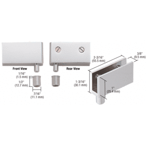 CRL EH328 Satin Chrome Wide Glass Door Pivot Hinge
