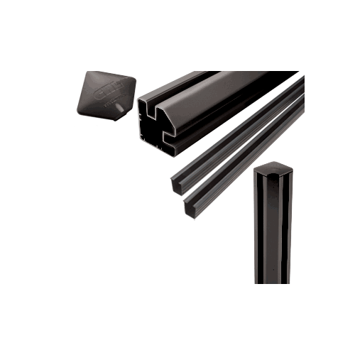 CRL S72CRKBL Matte Black AWS 2" x 2-5/8" Rectangular 90 Degree 72" Corner Post Kit