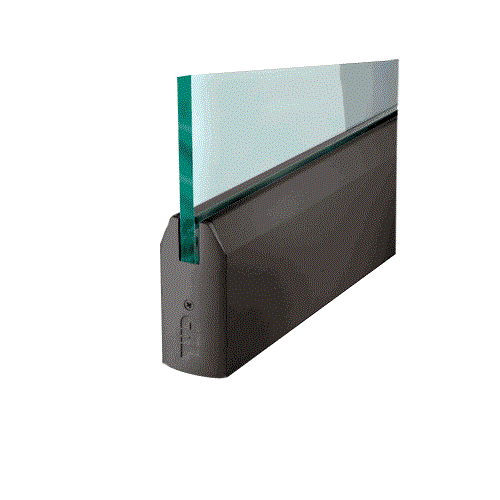 CRL DR4TDU12S Black Bronze 1/2" Glass 4" Tapered Door Rail Without Lock ...