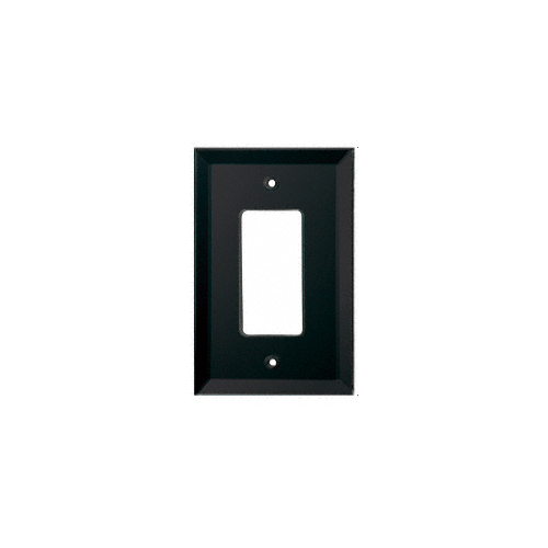 CRL ALUM-GPP12BL-VCP-1 Single Decora Back Painted Glass Cover Plate - Black