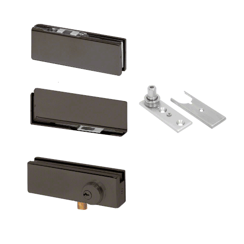 CRL PHA2LDU Black Bronze Anodized North American Patch Door Kit for Use ...