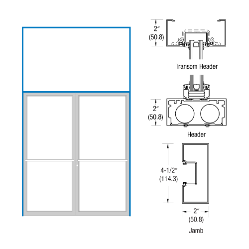 CRL-U.S. Aluminum FR92711 Custom Size 451 Series Clear Anodized Class 1 ...