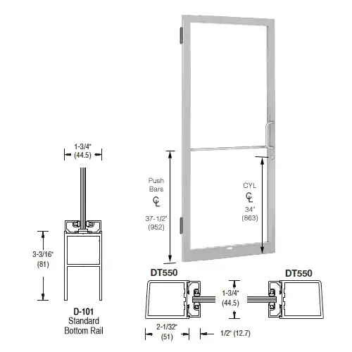 CRL-U.S. Aluminum 1DC21522R036 Bronze Black Anodized 250 Series Narrow ...