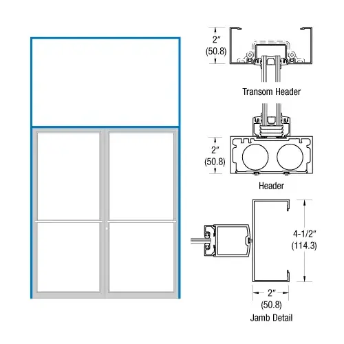 CRL-U.S. Aluminum 0B9271172 Clear Anodized 2" x 4-1/2" Open Back ...