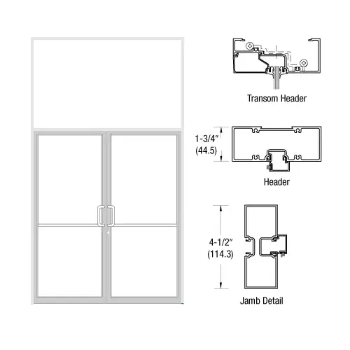 CRL-U.S. Aluminum FR62552 White KYNAR Paint Custom Sized Series 450 ...