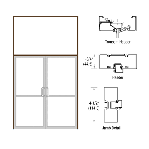 CRL-U.S. Aluminum FR62522 Custom Sized Bronze Black Anodized Series 450 ...