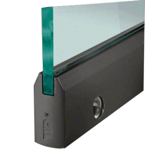 CRL DR4TDU12SL Black Bronze 1/2" Glass 4" Tapered Door Rail With Lock ...