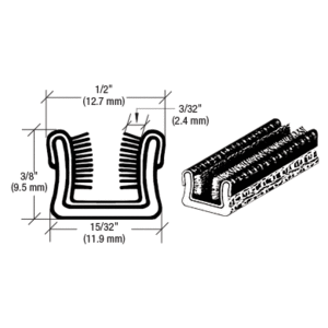 CRL 21116432061C 1/2" x 3/8" Unbeaded Flexible Glass Run Channel - 100 ...