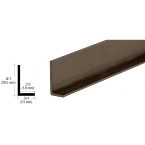 CRL D317DU Duranodic Bronze Aluminum 3/8" L-Bar Extrusion