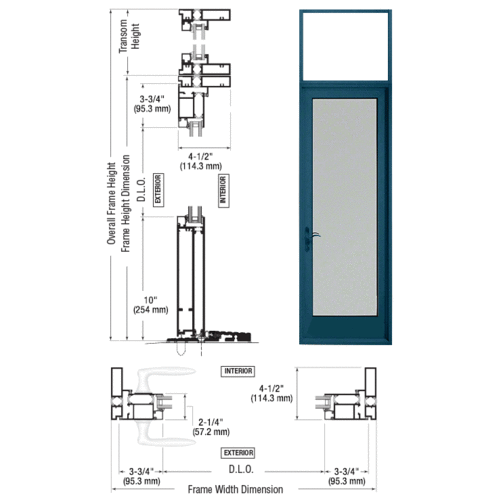 CRL-U.S. Aluminum PNA91571L0 Custom KYNAR Paint Series 925 Transom ...