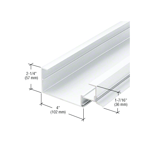 CRL-U.S. Aluminum TW44352 4" Open Back Head Mullion for Shear Block ...